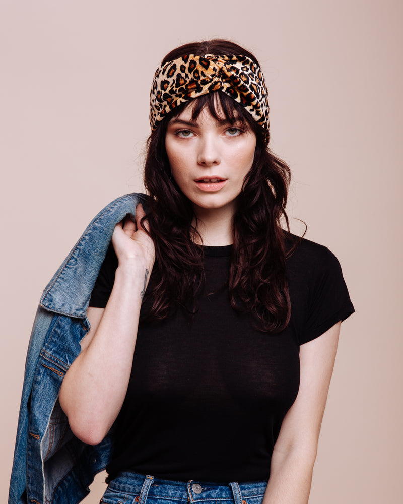 The Bebe Leopard Velvet Turban by I'm With The Band